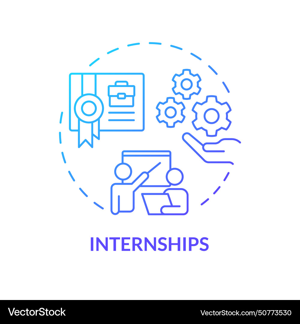 Internships blue gradient concept icon Royalty Free Vector