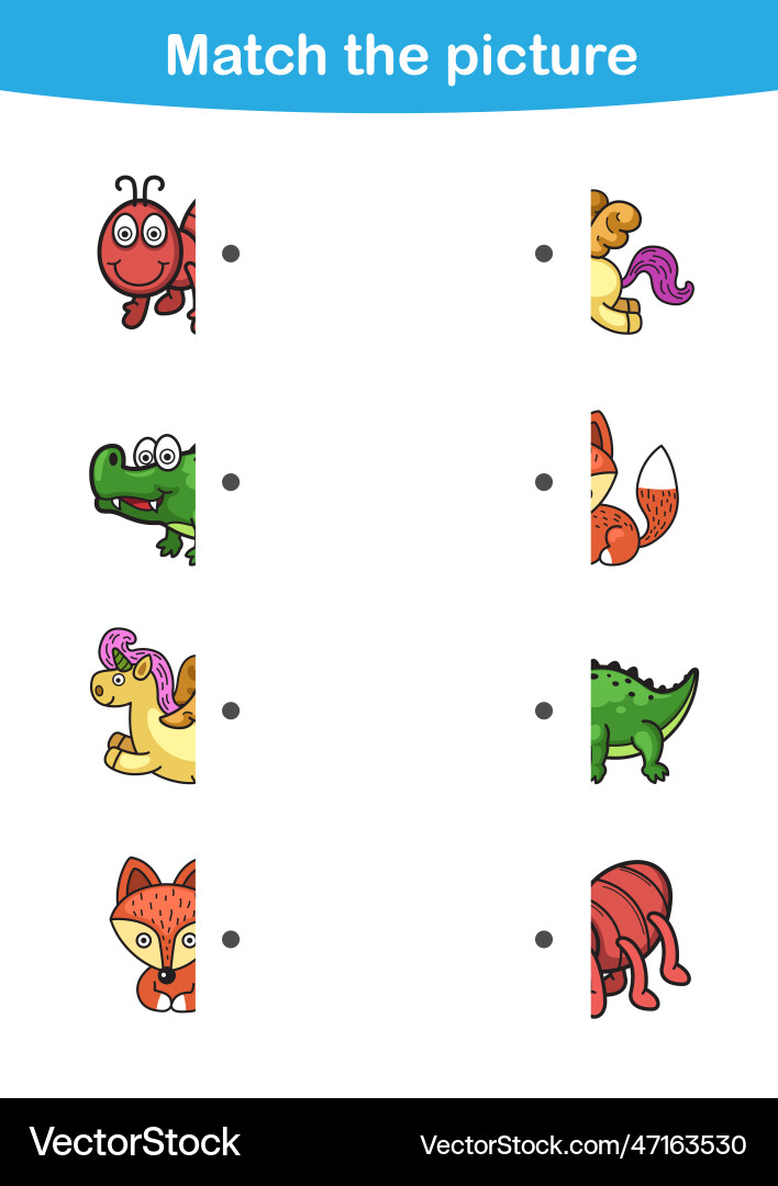 Matching children educational gamematch pictures Vector Image