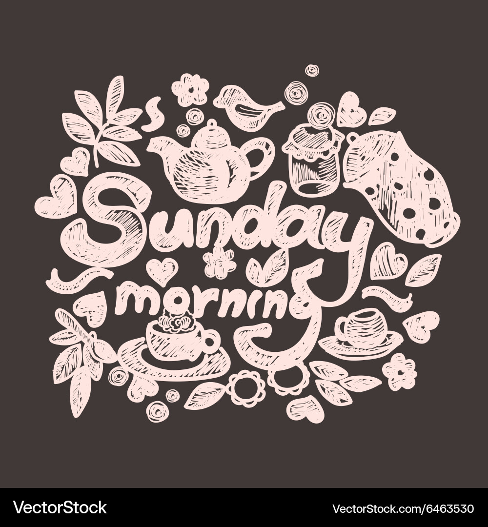 Sunday morning doodles Royalty Free Vector Image