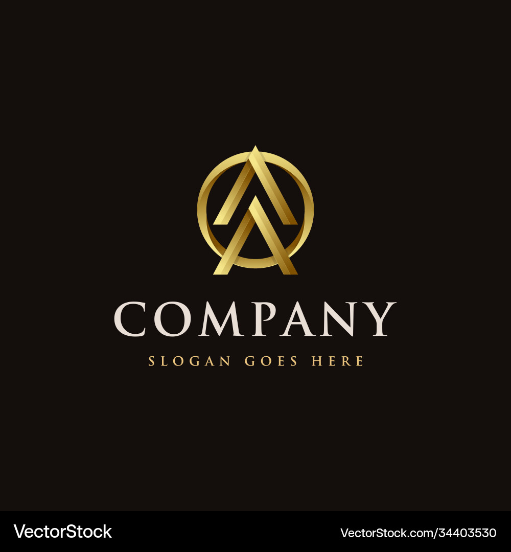 Upward letter aa logo icon up arrow Royalty Free Vector