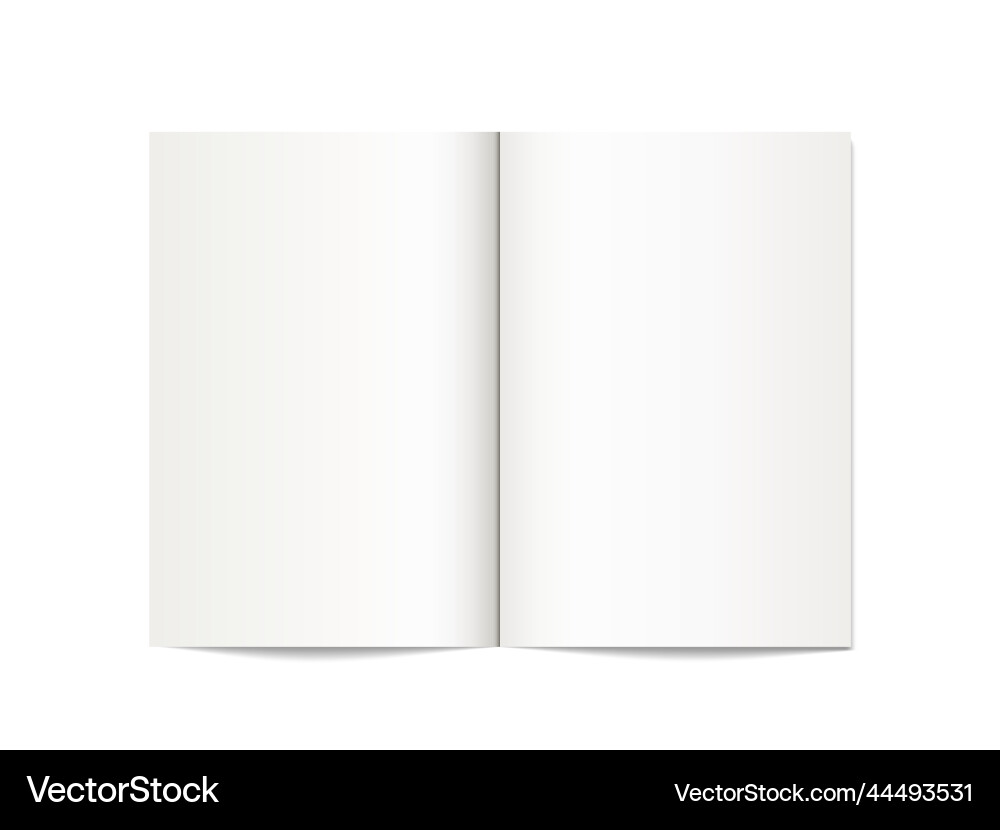 3d opened book or magazine top view on white Vector Image