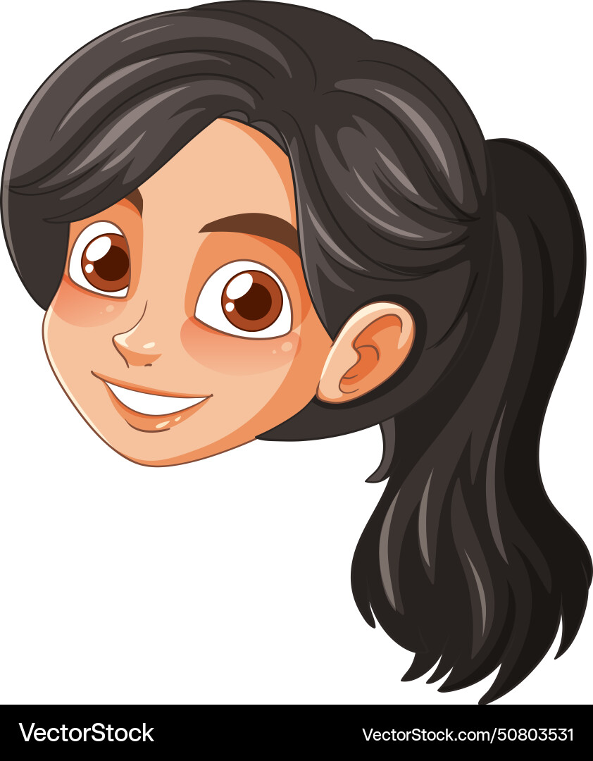 A happy smiling young girl Royalty Free Vector Image