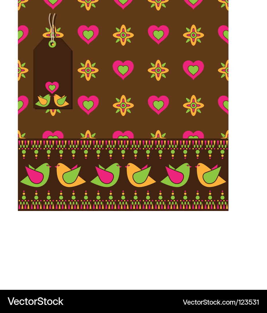 Bird floral wrapping Royalty Free Vector Image