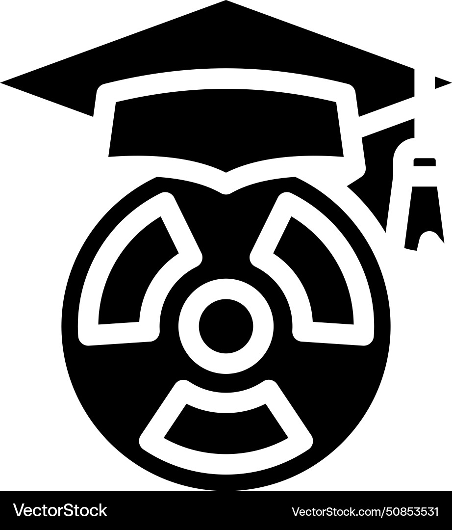 Energy education nuclear glyph icon Royalty Free Vector