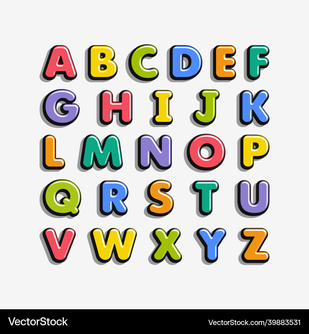 Fun type with rounded shapes Royalty Free Vector Image