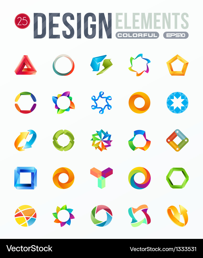Icon set logo design elements Royalty Free Vector Image