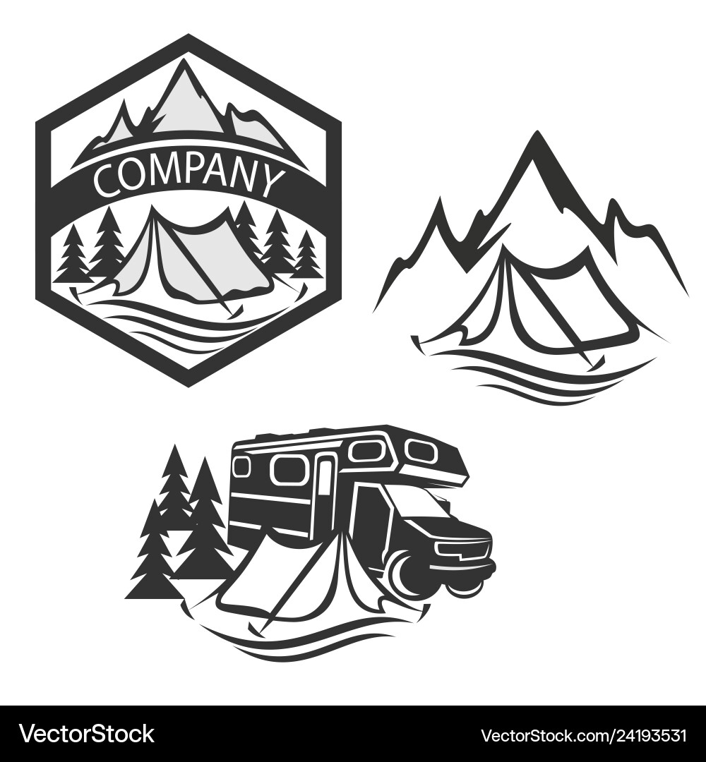Modern camping logo Royalty Free Vector Image - VectorStock