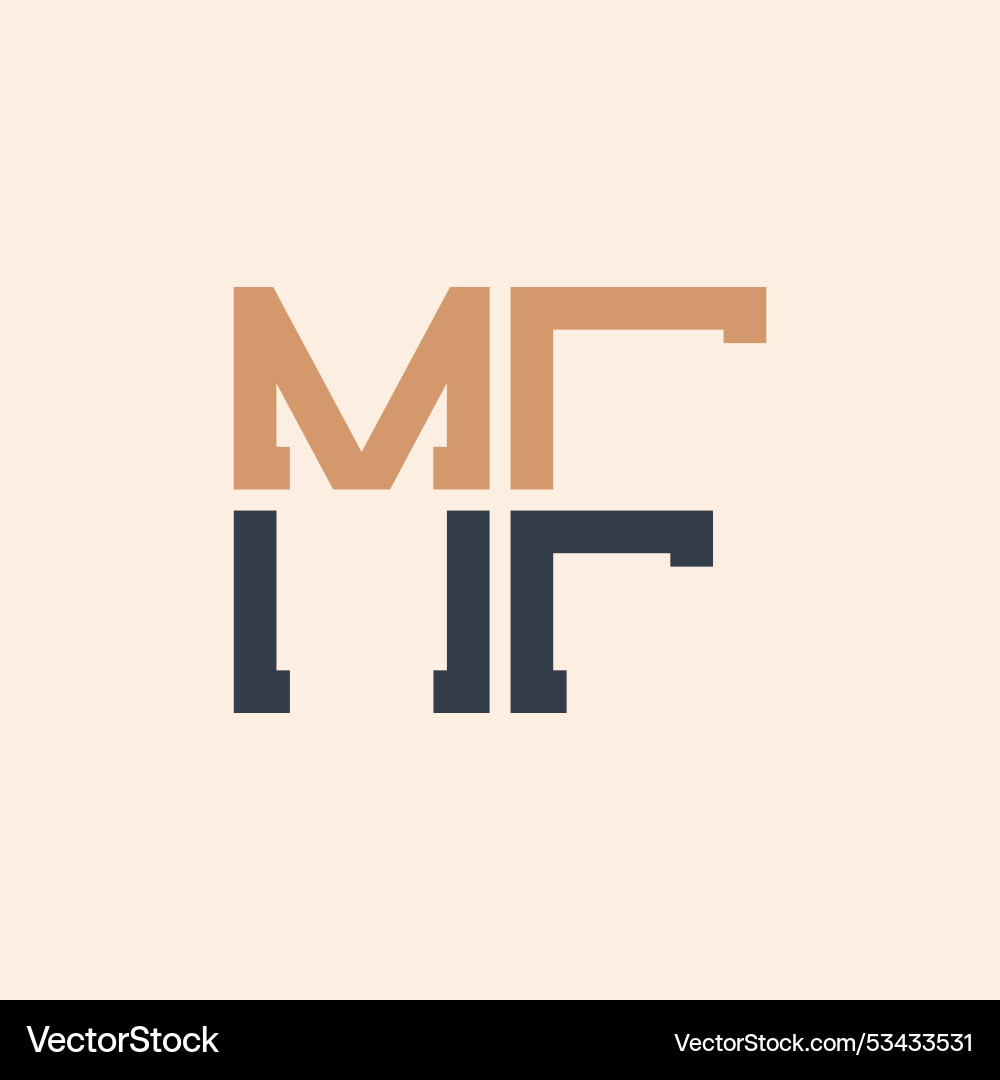 Modern mf letter logo design creative Royalty Free Vector
