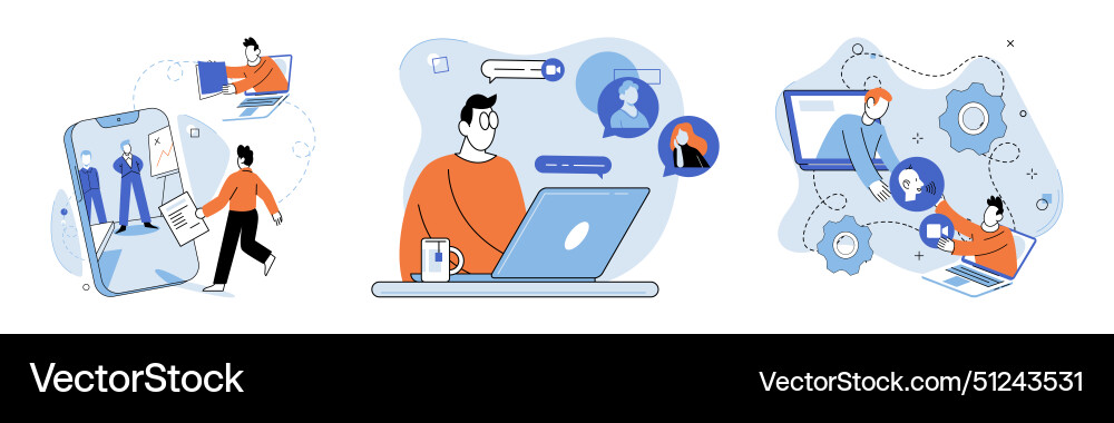 Online communication announcements made through Vector Image