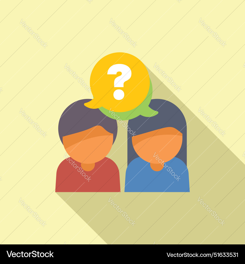 Two people thinking together with question mark Vector Image