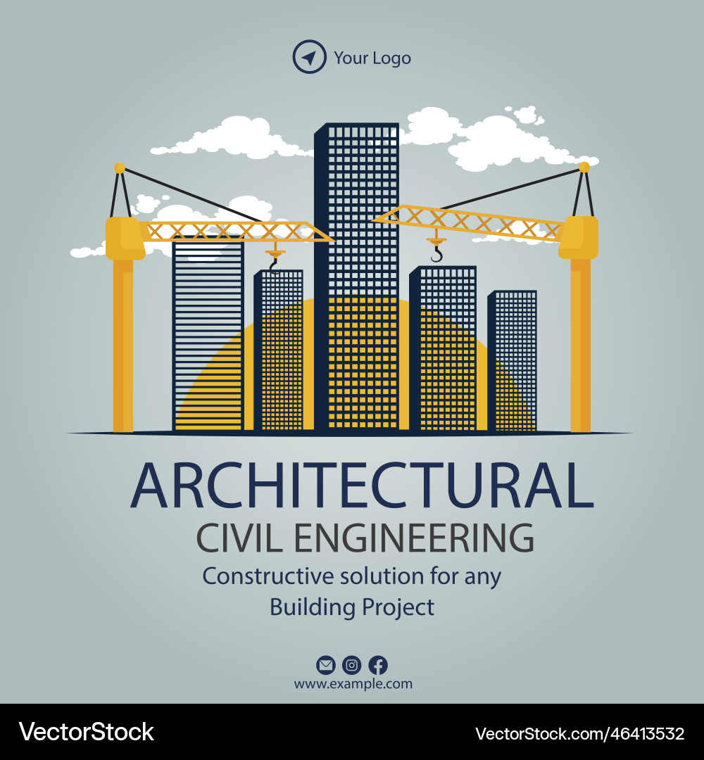 Architectural civil engineering banner design Vector Image