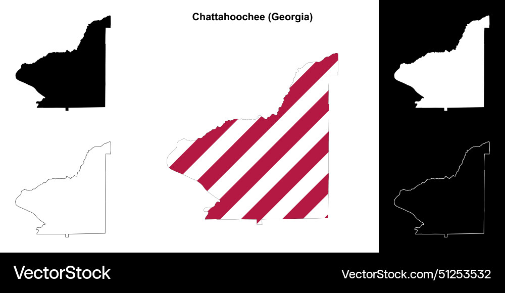 Chattahoochee outline map Royalty Free Vector Image