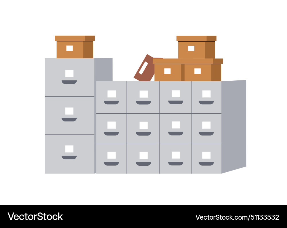 File cabinet office furniture for document Vector Image
