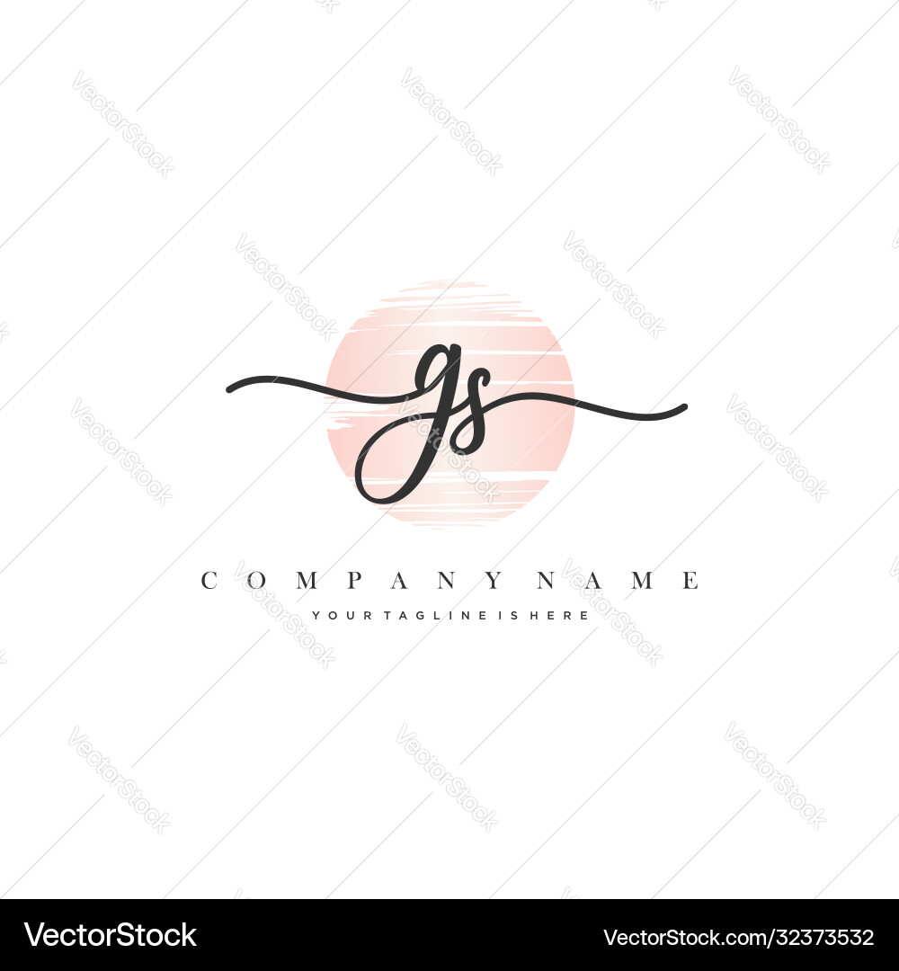 Gs initial handwriting logo Royalty Free Vector Image