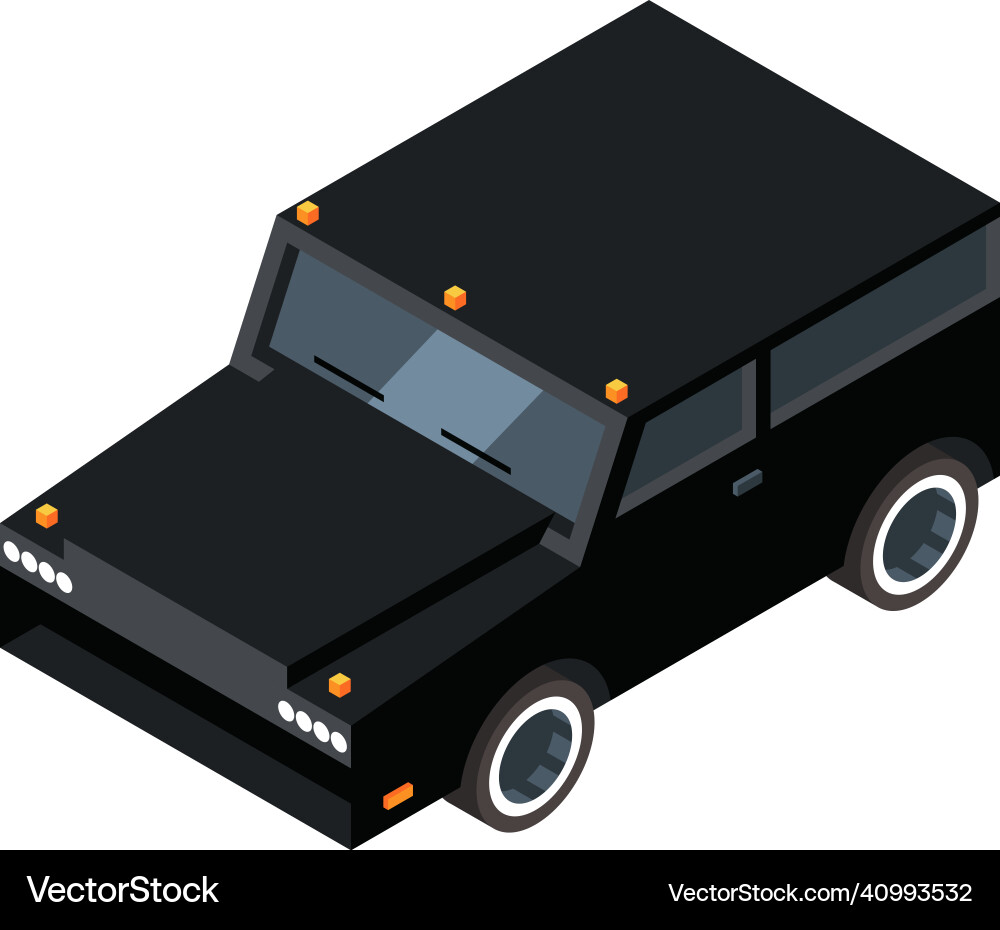 Isometric crossover big black powerful suv car Vector Image