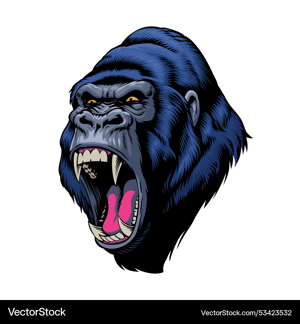 Roaring Gorilla Face
