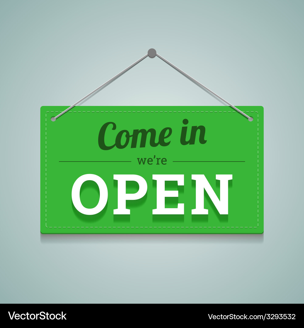 Welcome Open Sign Royalty Free Vector Image - VectorStock
