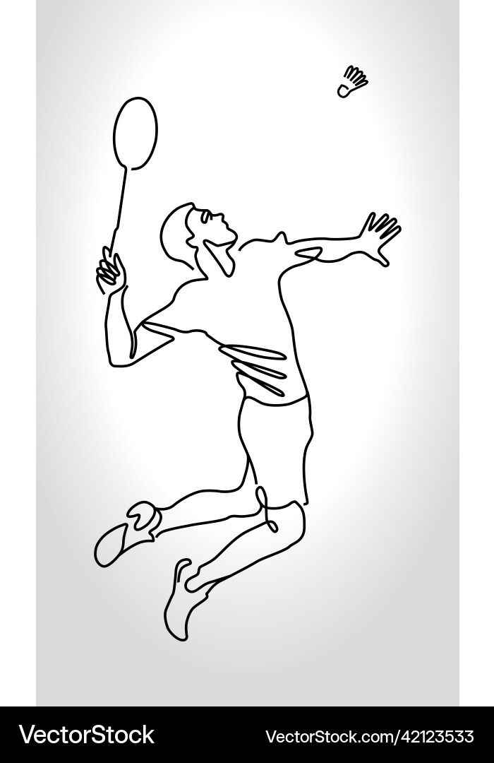 Badminton Player Jump Shot Royalty Free Vector Image