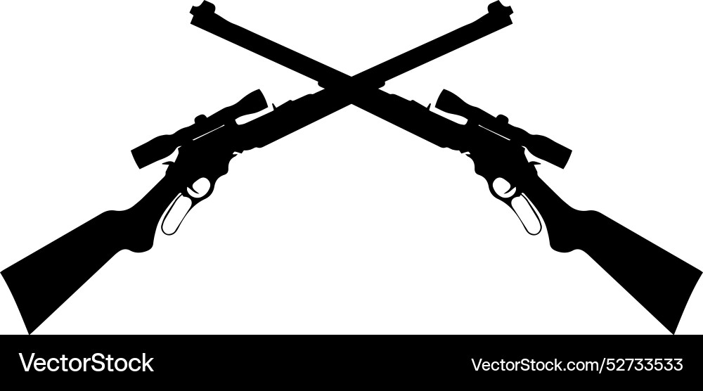 Crossed rifles Royalty Free Vector Image - VectorStock