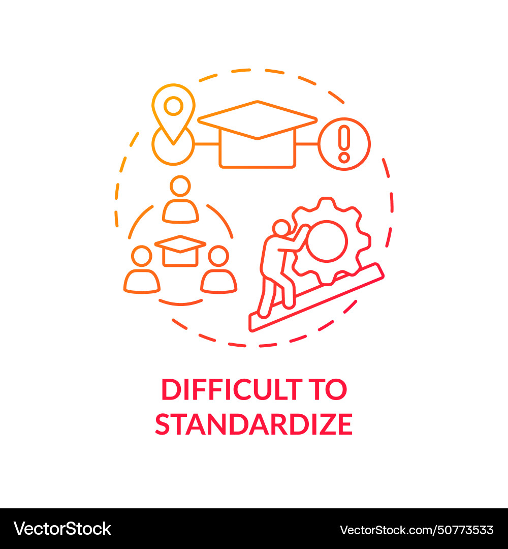 Difficult to standardize red gradient concept icon