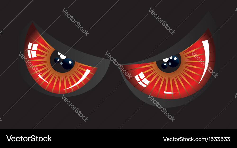 Evil red eyes Royalty Free Vector Image - VectorStock