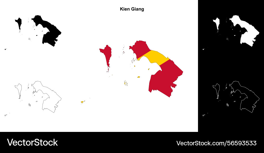 Kien giang outline map Royalty Free Vector Image