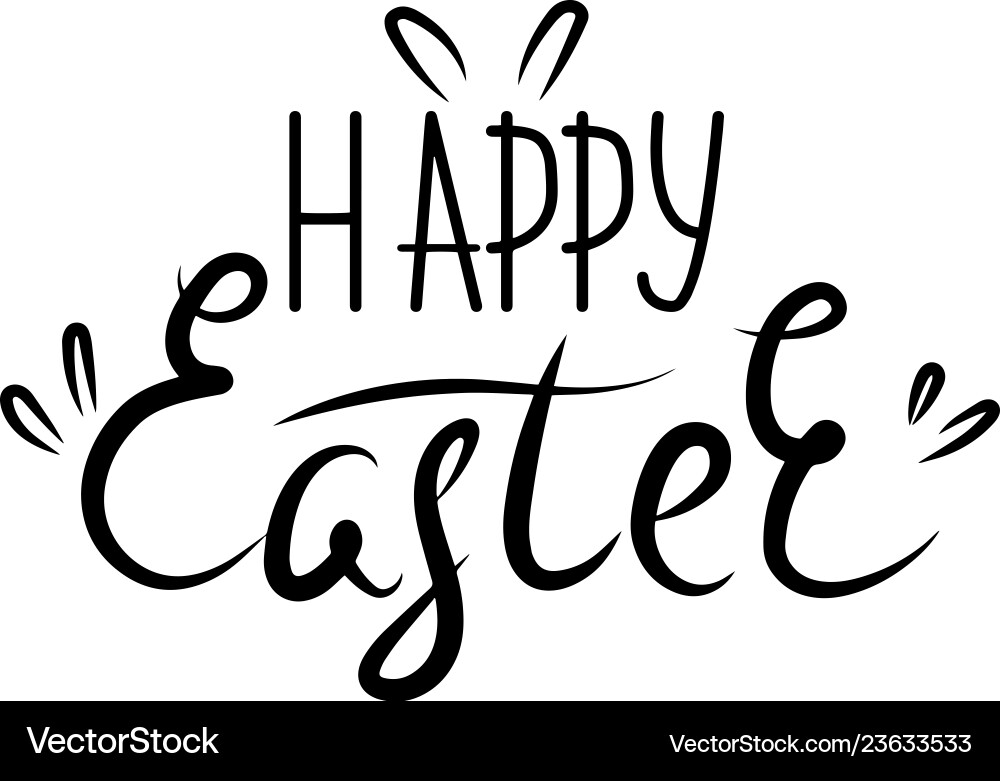 Lettering happy easter hand Royalty Free Vector Image