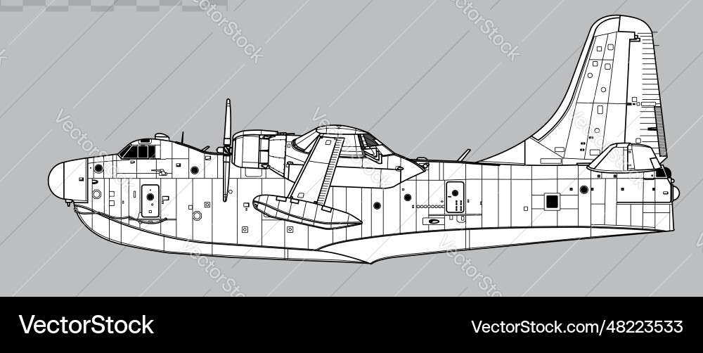 Martin P5M Marlin Flying Boat Royalty Free Vector Image