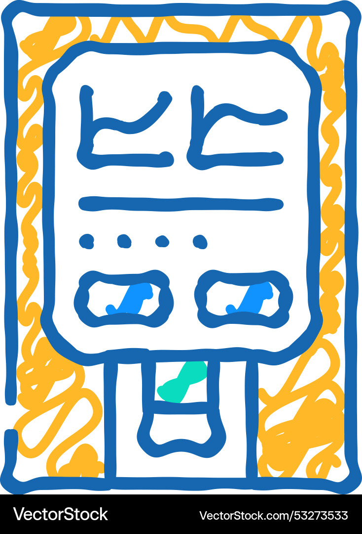 Medical analyzer icon doodle Royalty Free Vector Image