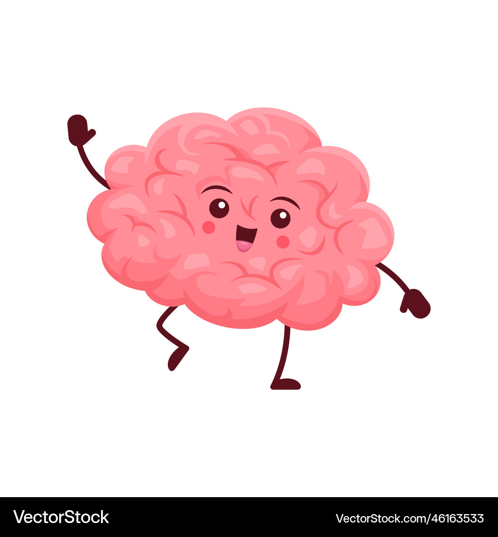 Smiling Cartoon Brain Royalty Free Vector Image