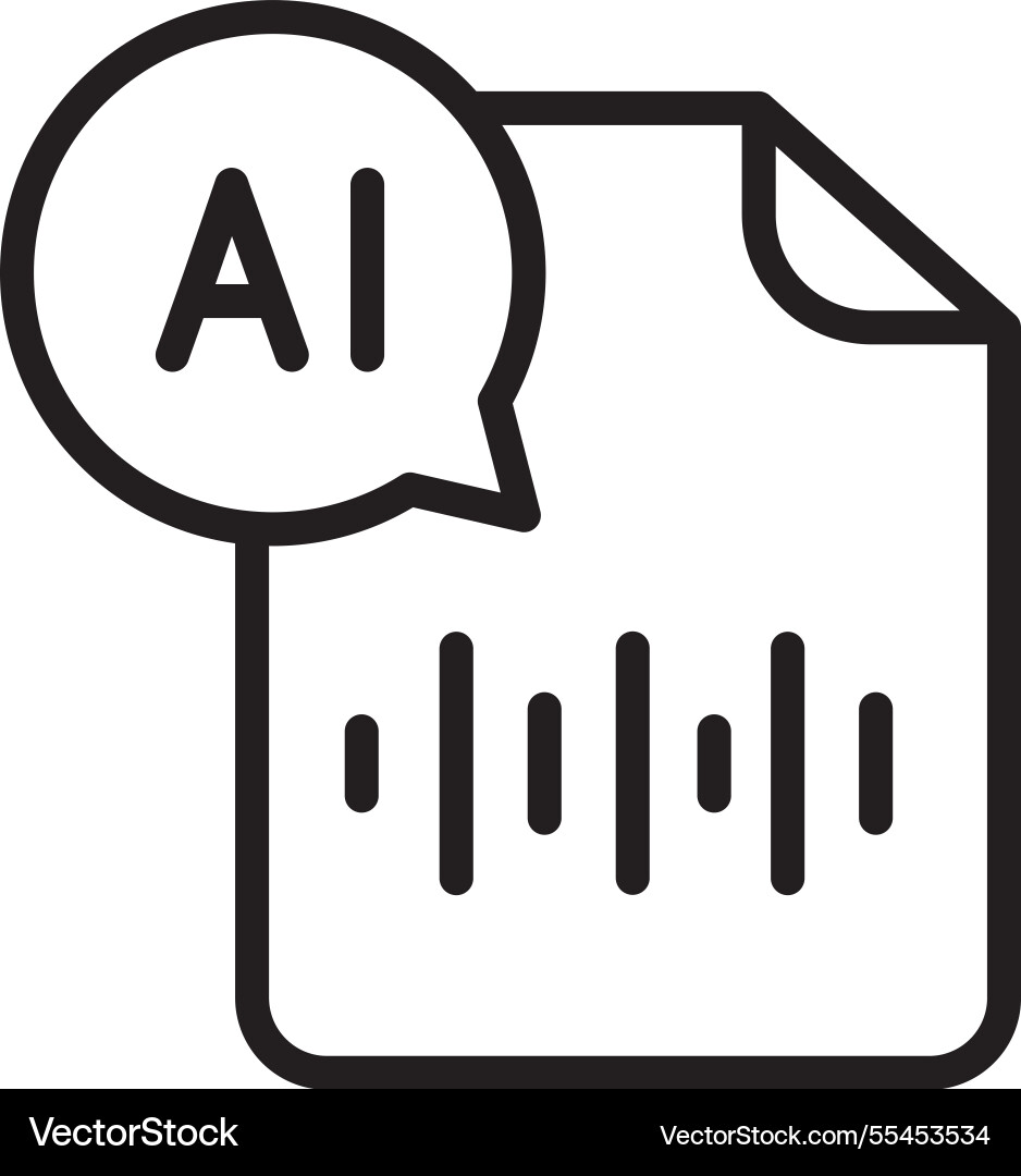 Ai voice document assistant icon Royalty Free Vector Image