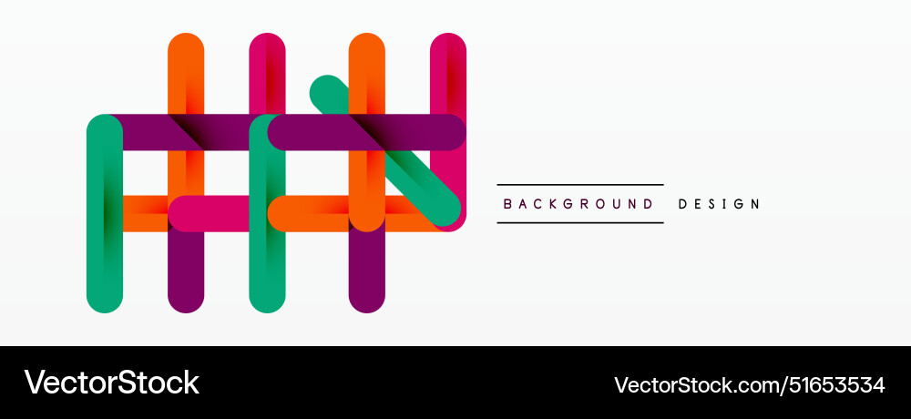 Colorful lines with shadows geometric background Vector Image