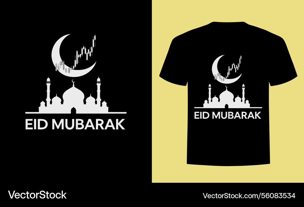 Eid trading tee moon your stocks with blessings Vector Image