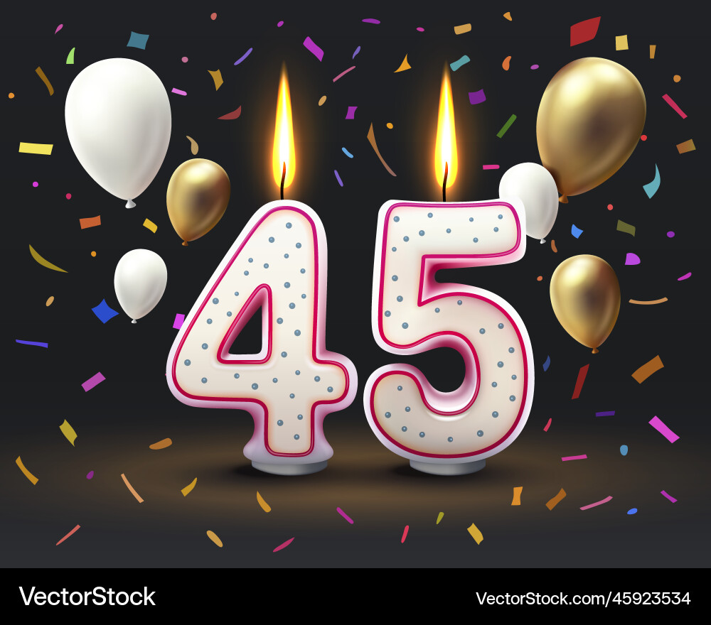 Happy birthday years 45 anniversary Royalty Free Vector