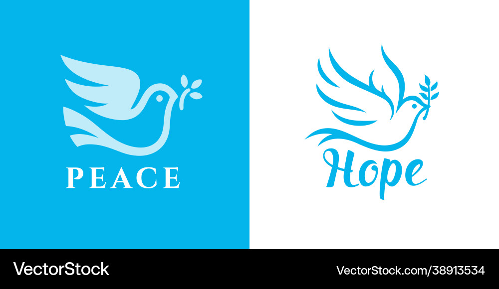Hope and peace dove icons Royalty Free Vector Image