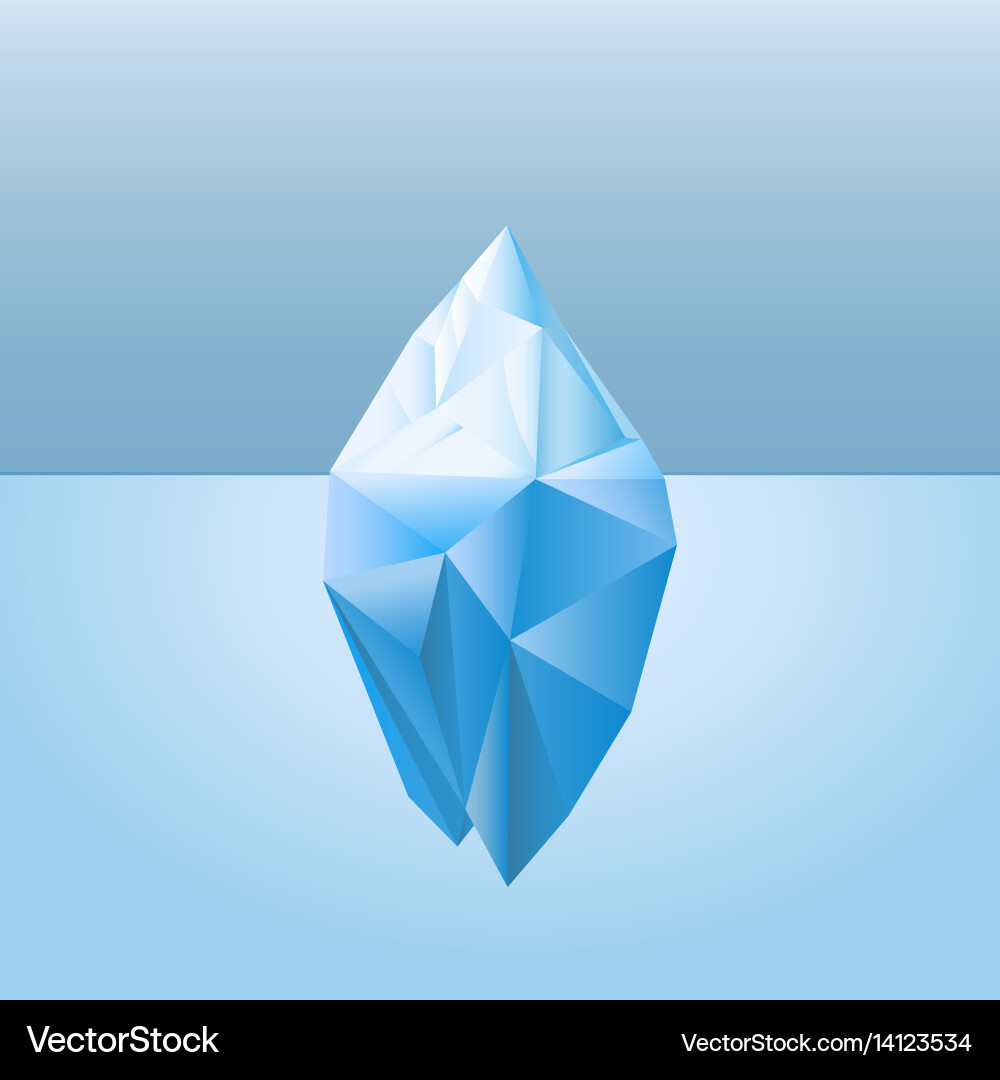 Low Poly Iceberg Landscape Royalty Free Vector Image