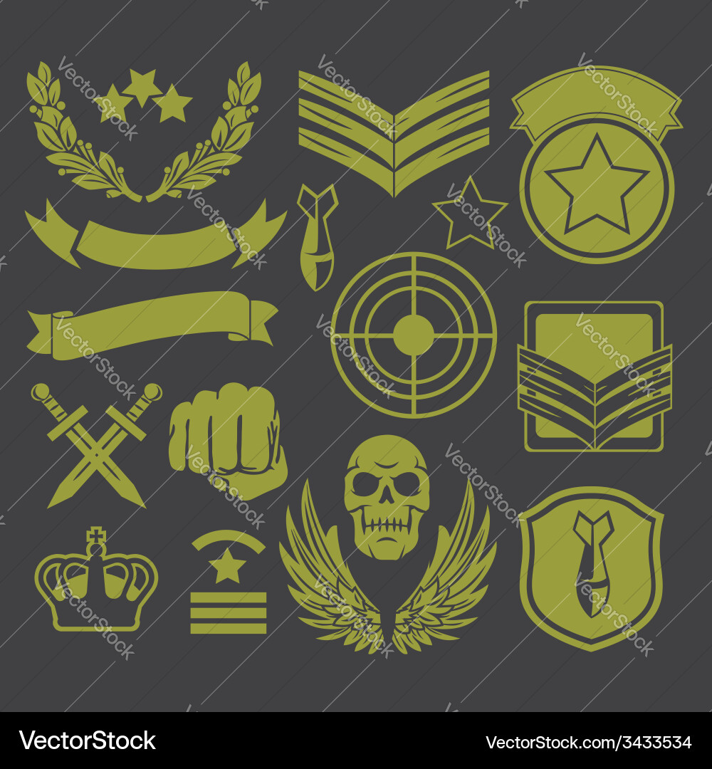 Military Patch Collection Royalty Free Vector Image
