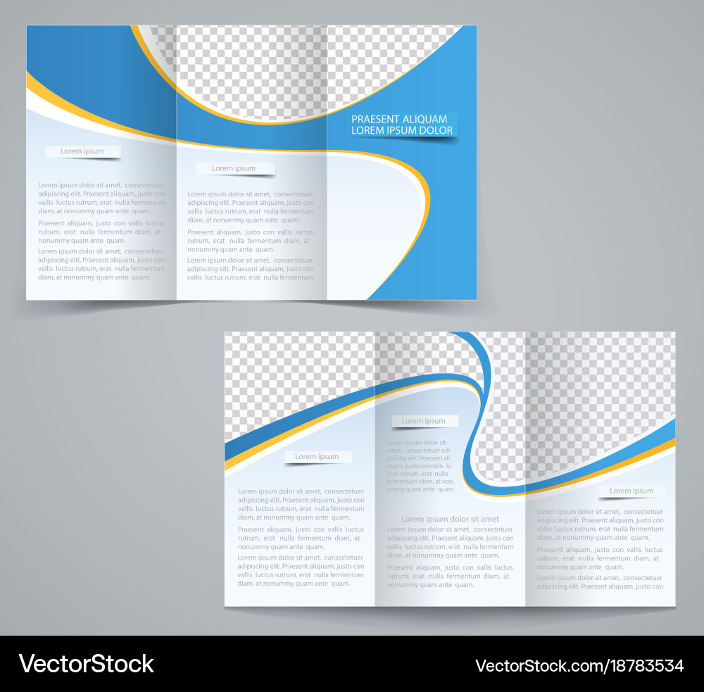 Three fold business brochure template Royalty Free Vector
