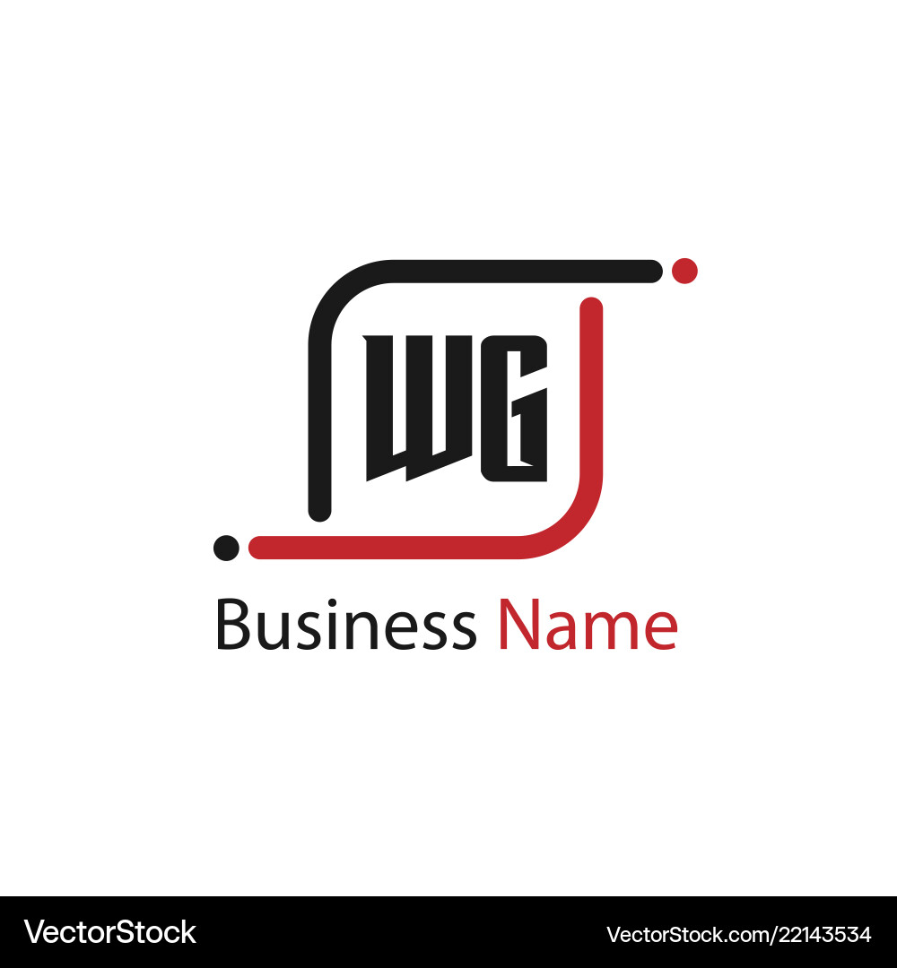 WG Initial Logo Template Royalty Free Vector Image