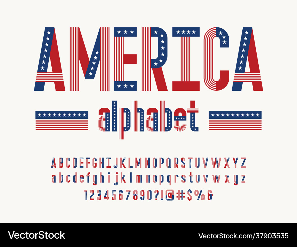 America font Royalty Free Vector Image - VectorStock