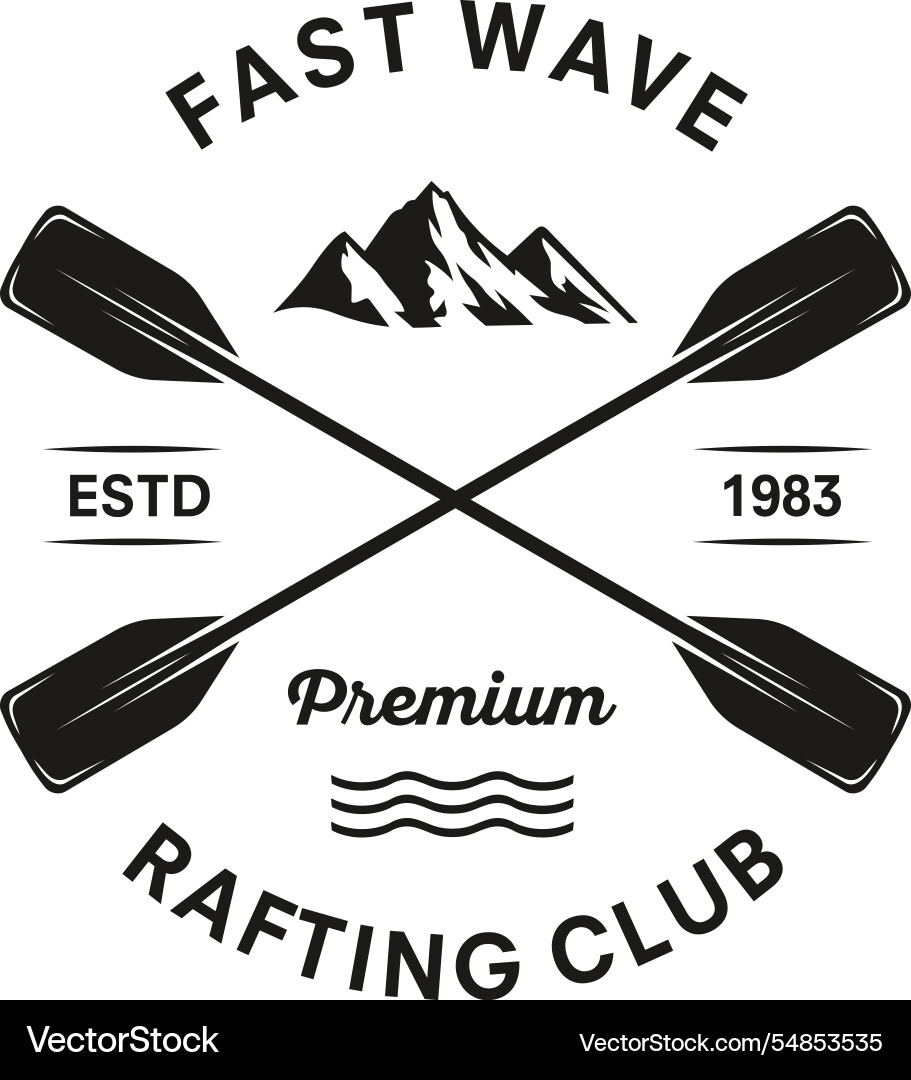 Rafting vintage logo template design Royalty Free Vector