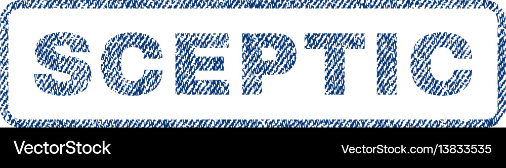 Sceptic textile stamp Royalty Free Vector Image