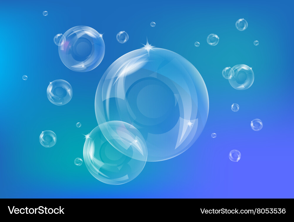 Blue bubbles background Royalty Free Vector Image