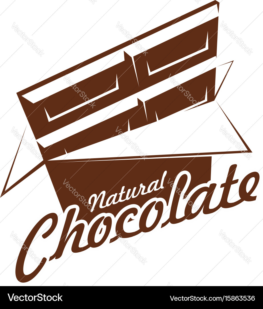 Chocolate bar pack icon for cafe Royalty Free Vector Image