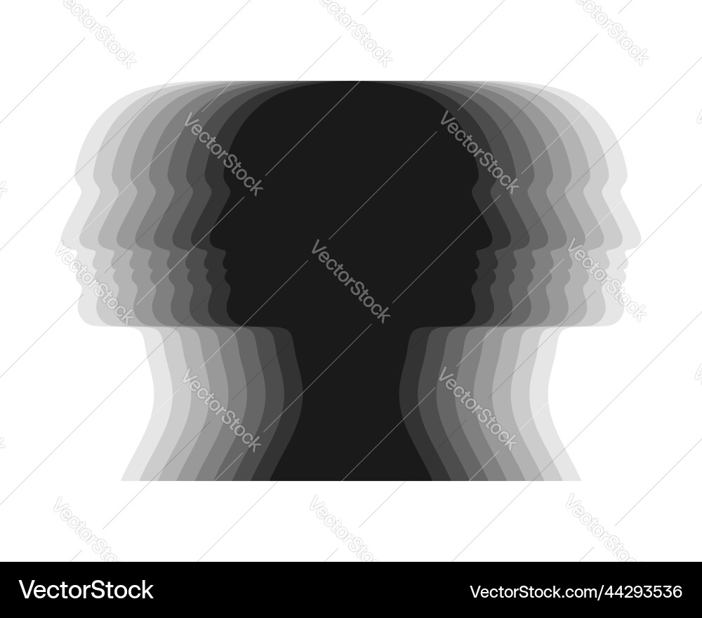 Double profile Royalty Free Vector Image - VectorStock