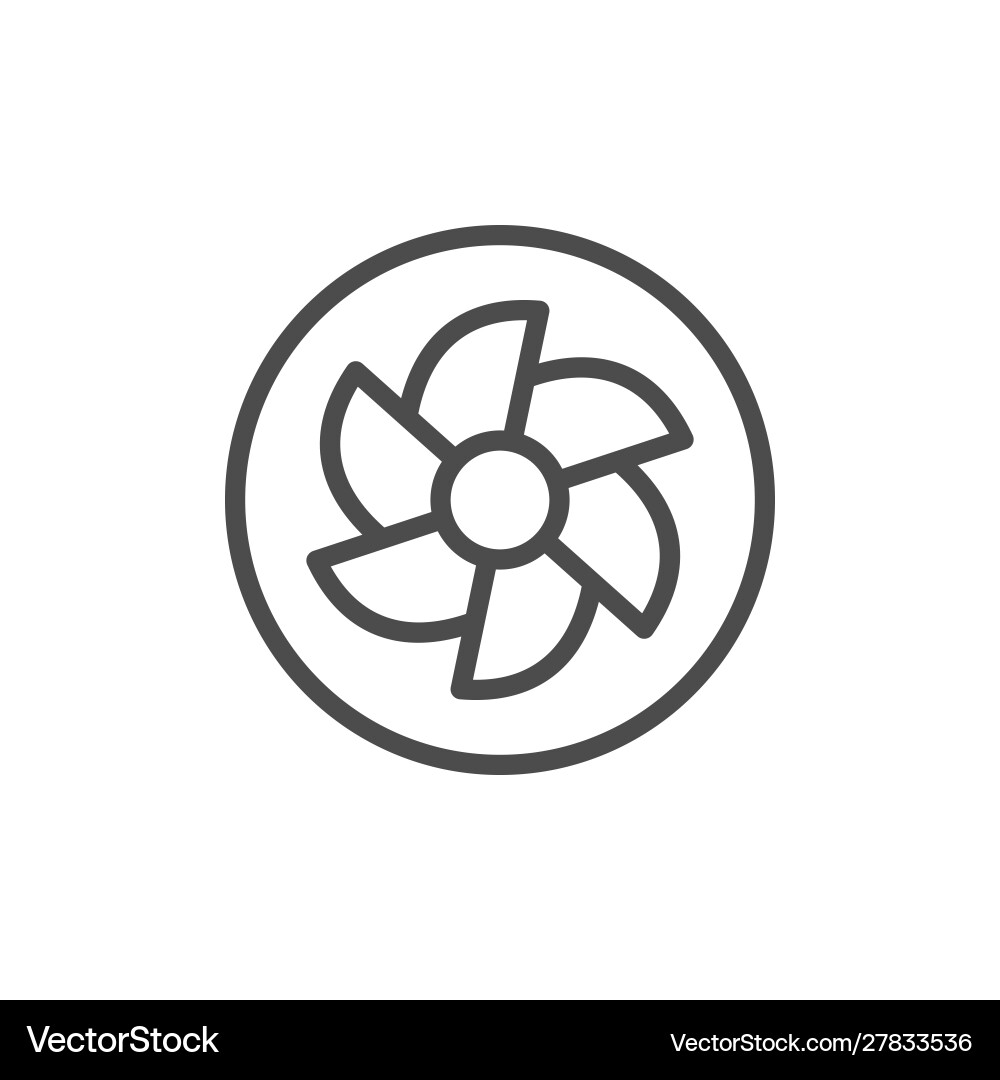 Fan line outline icon and wind equipment Vector Image