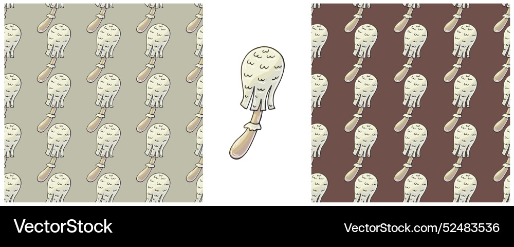 In hand draw style set seamless pattern and print Vector Image