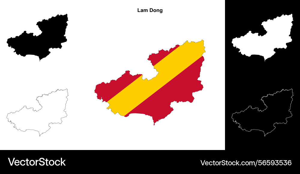 Lam dong outline map Royalty Free Vector Image