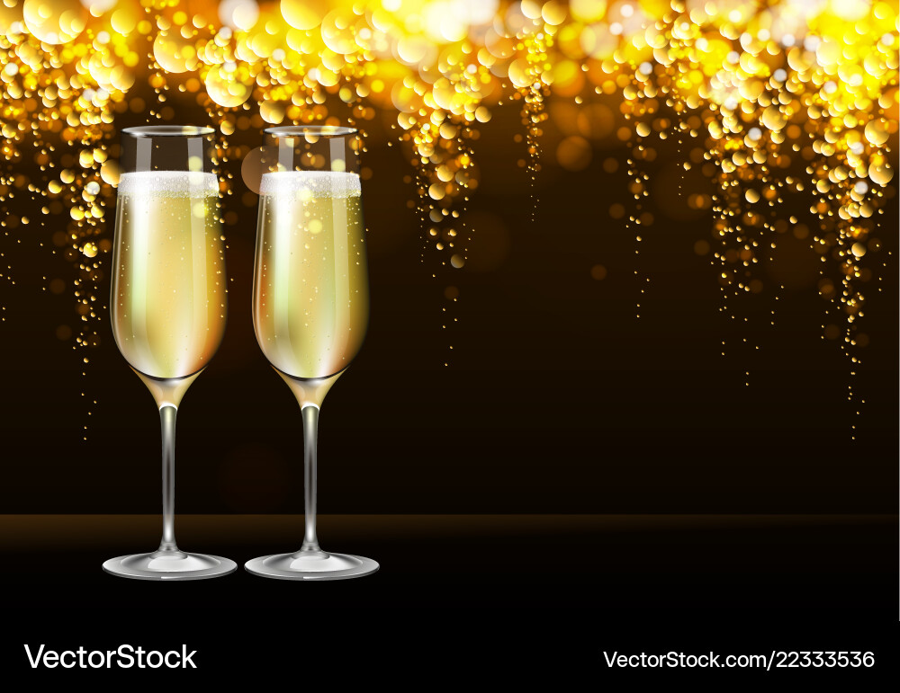 Realistic of champagne glasses Royalty Free Vector Image