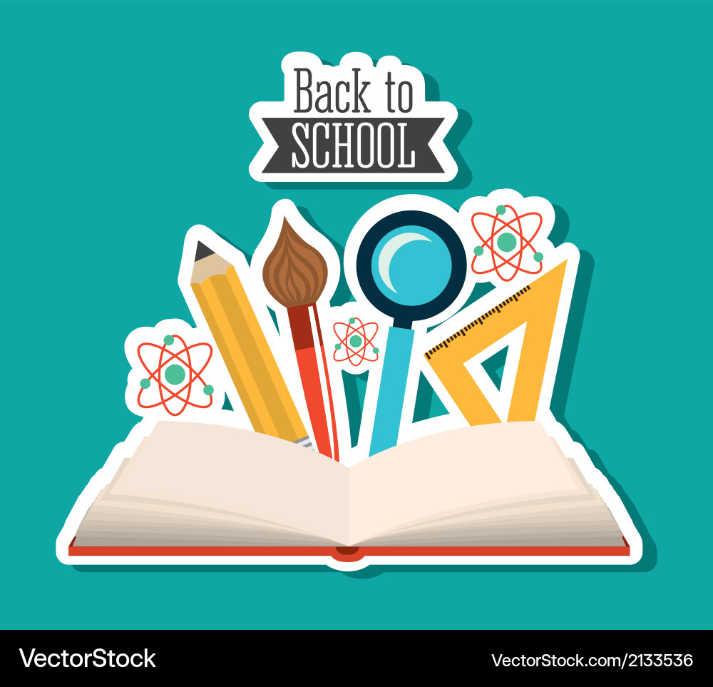 School design over blue background Royalty Free Vector Image